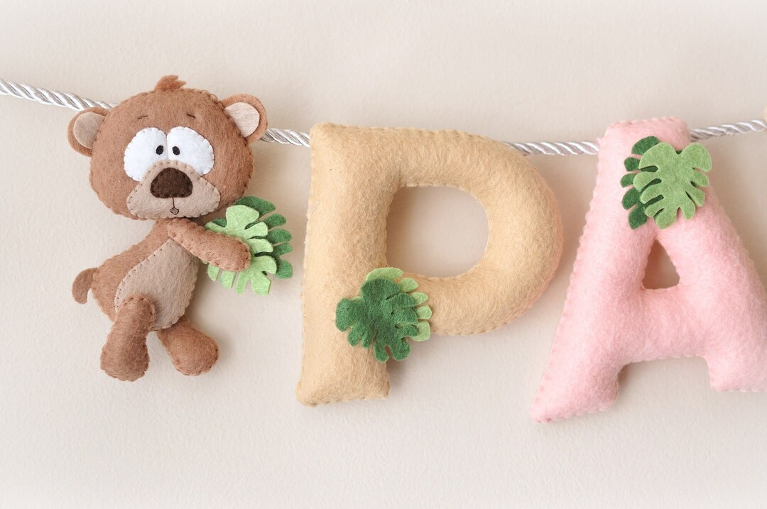 Nursery Decor, Bear Lion Decoration, Baby Name Sign, Baby Shower Gift ...