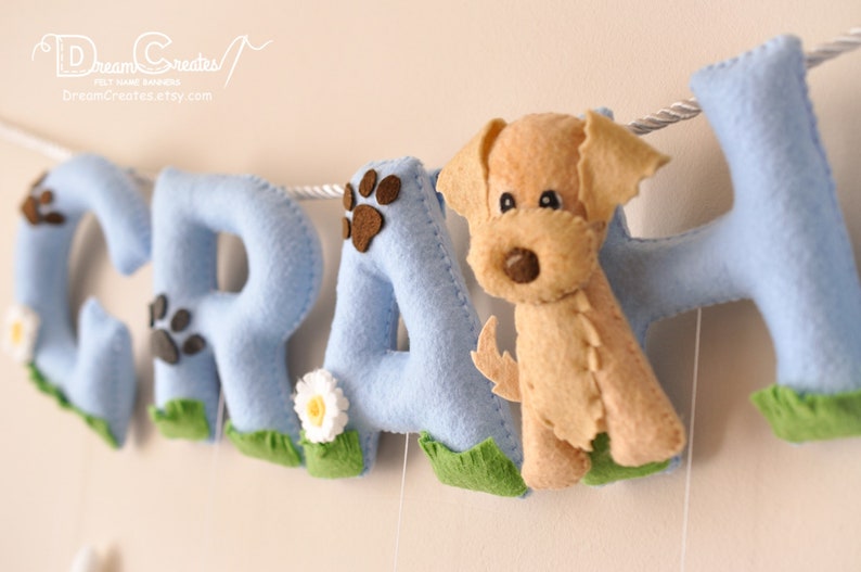 Dog Nursery Decor Baby Custom Name Nursery Wall Art Baby - Etsy