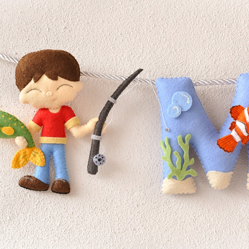 Fish Themed Named Banners for Baby Shower - Etsy