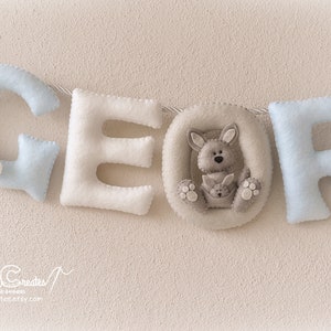 Nursery Decor, Kangaroo Name Banner, Baby Name Reveal - Etsy
