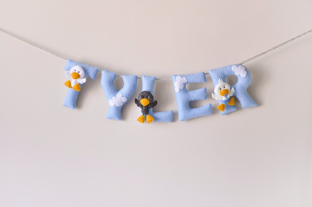 Felt Name Banner: Duckling Nursery Decor, Personalized Garland - Etsy
