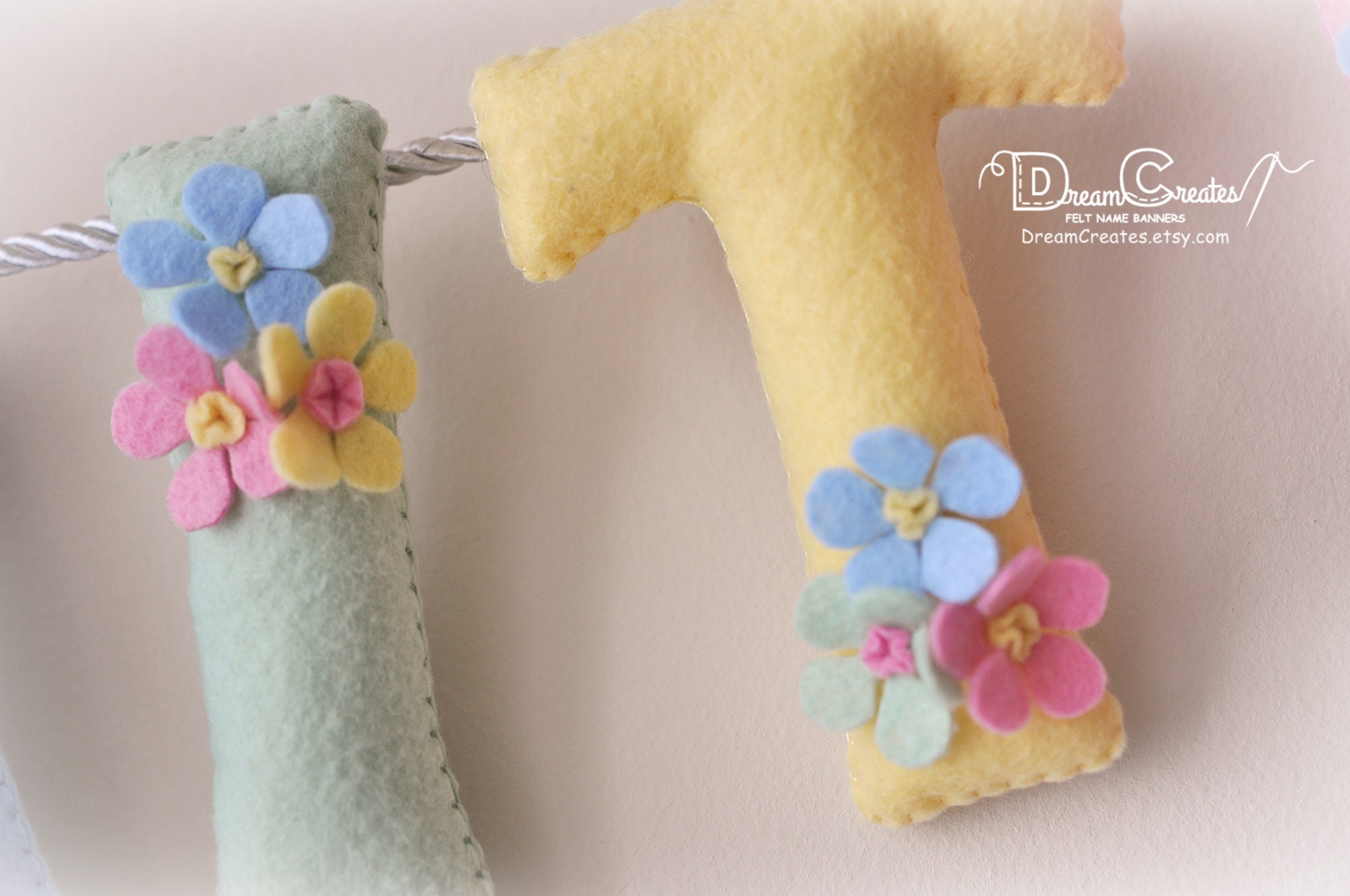 Baby name sign Sheep nursery decor felt name banner baby | Etsy