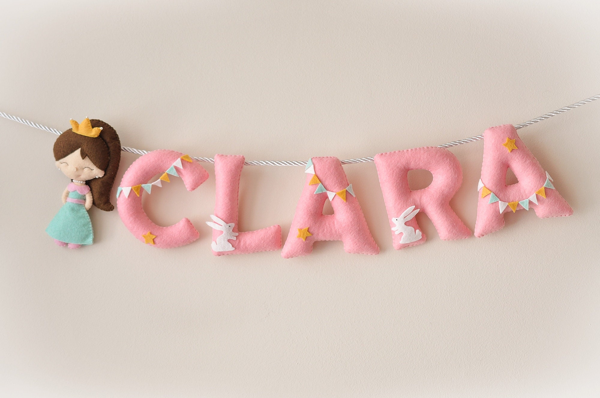 Nursery Decor Princess Name Banner Felt Name Banner Baby | Etsy