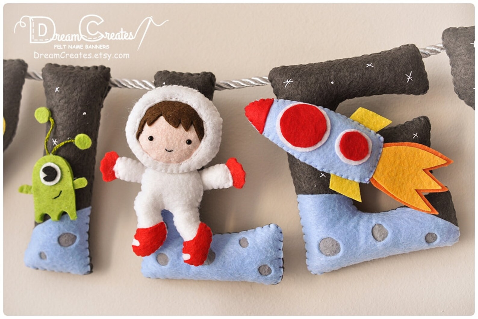 Felt Name Banner Outer Space Banner Nursery Decor Baby - Etsy