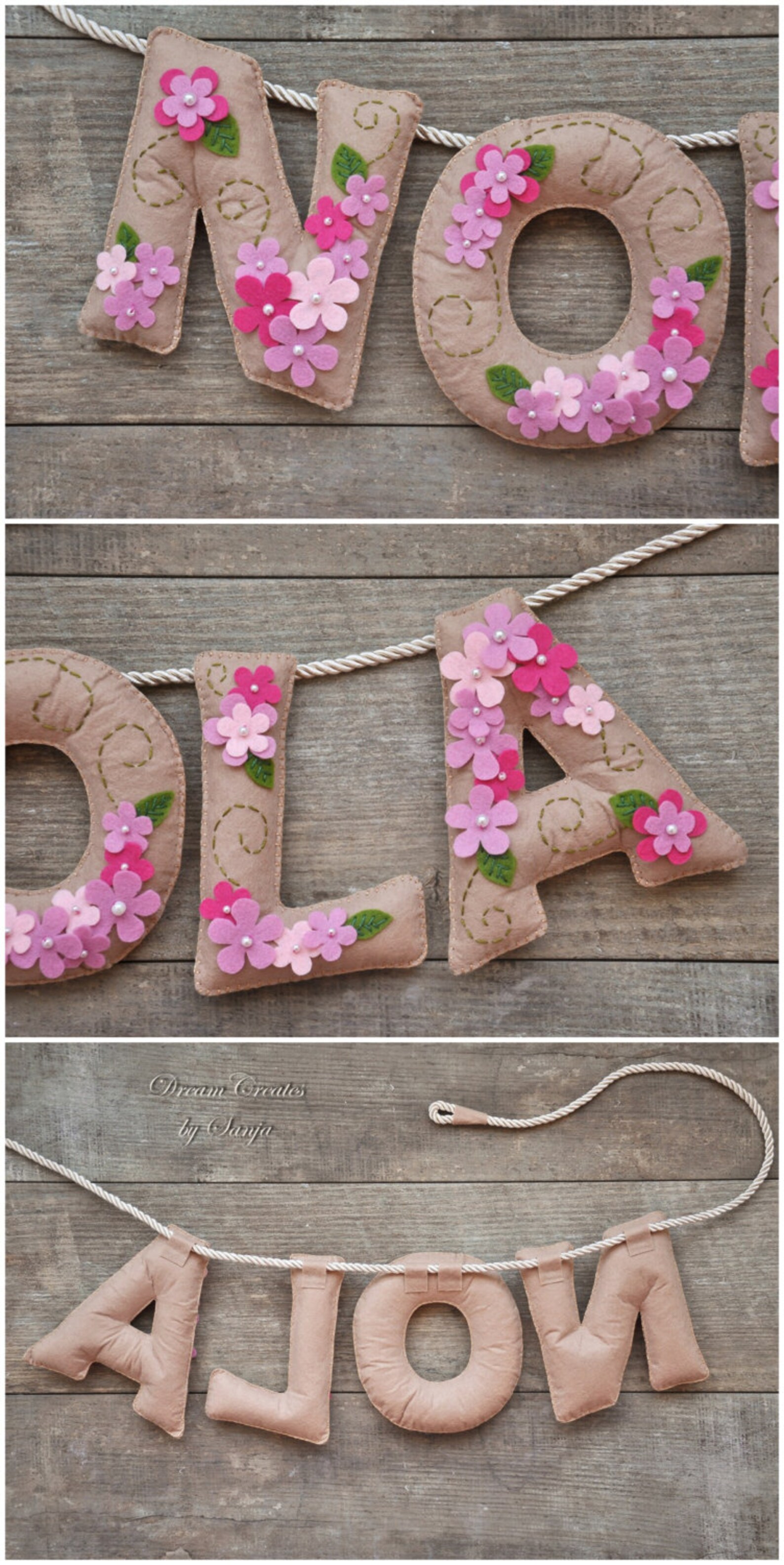 Felt Name Banner Nursery Decor Personalized Gift Felt - Etsy