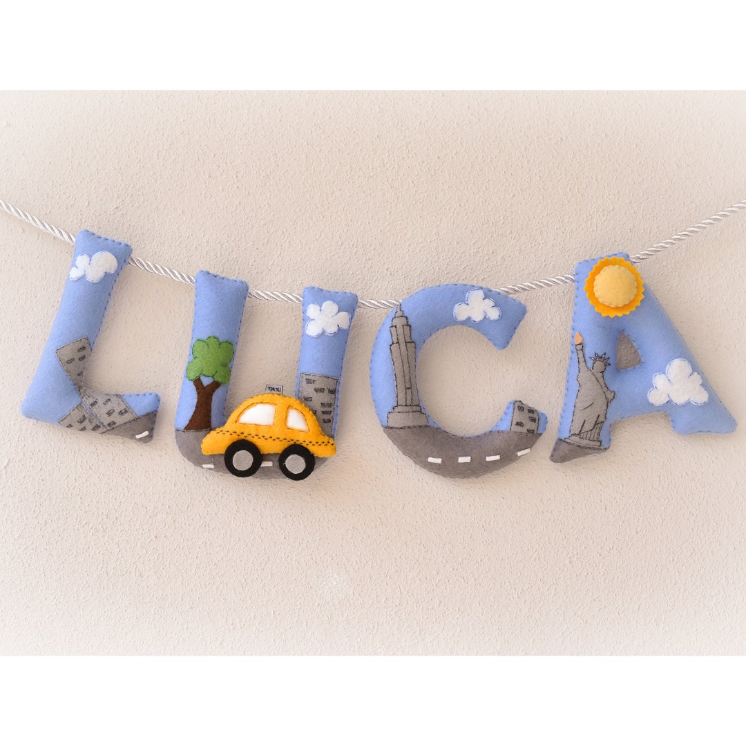 Custom Baby Name Banner, City Nursery Decor, Baby Shower Gift - Etsy