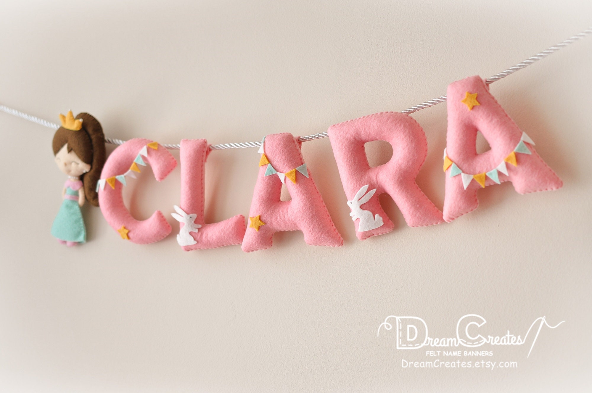 Nursery Decor Princess Name Banner Felt Name Banner Baby | Etsy