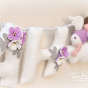 Baby Name Sign, Angel Nursery Decor, Custom Baby Name Banner - Etsy