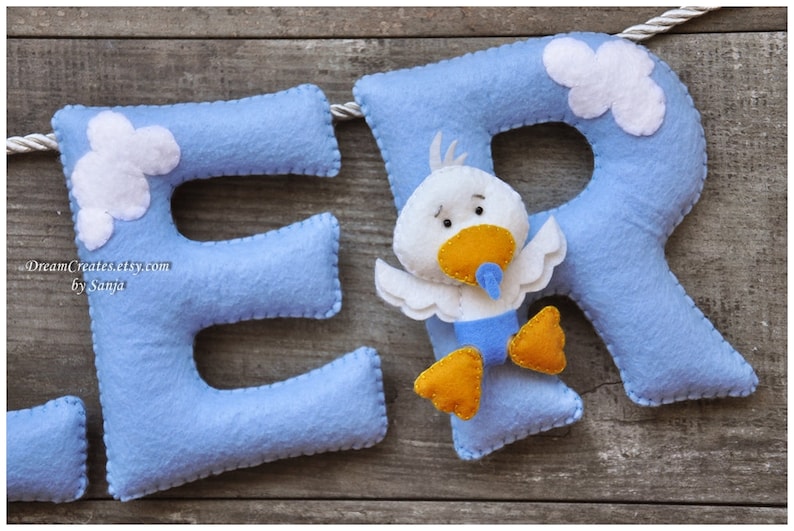Felt Name Banner: Duckling Nursery Decor, Personalized Garland - Etsy