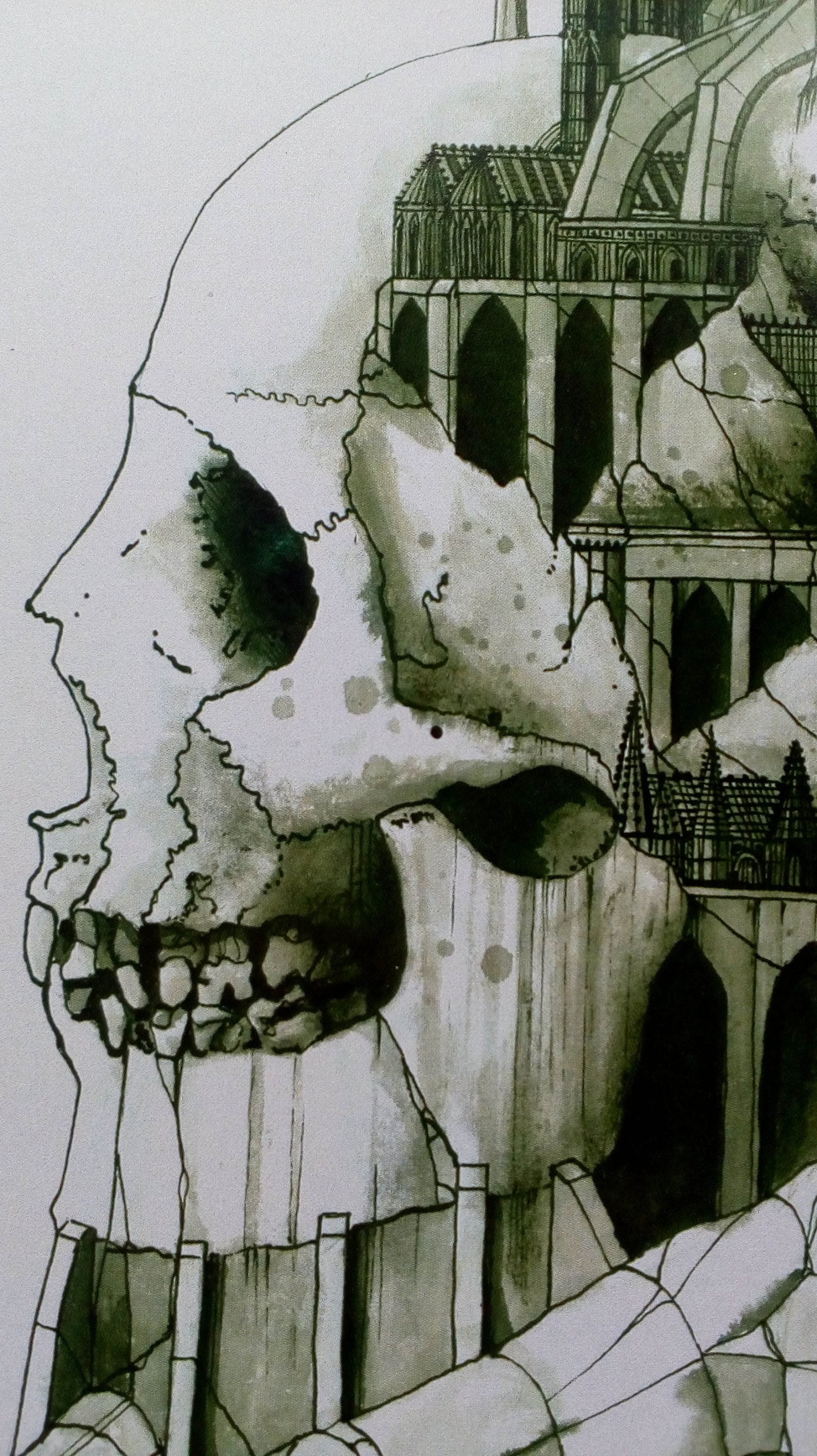 SKULL LANDSCAPE, A4 Print, Skull Picture, Skull Print, Gothic Skull ...