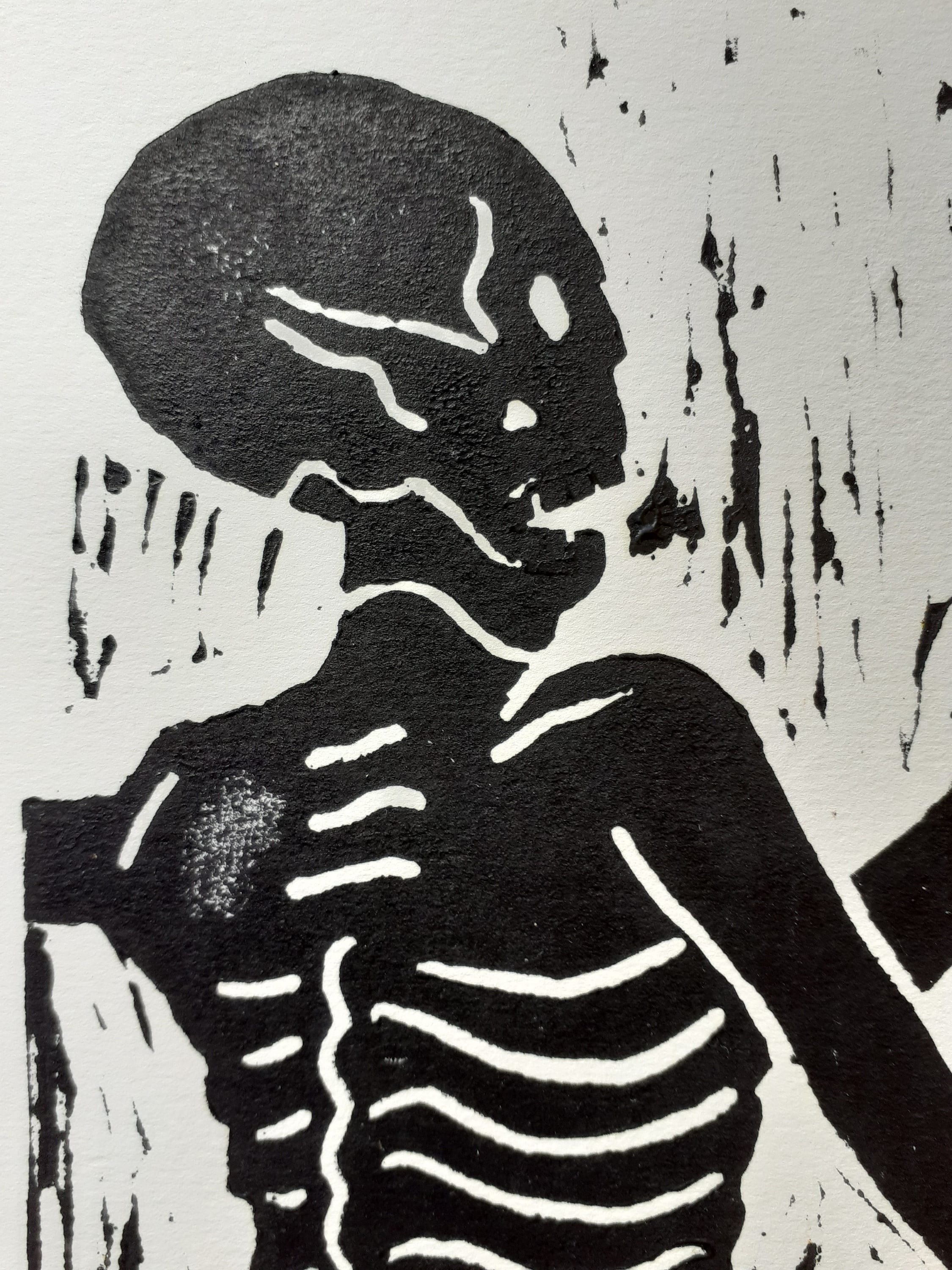 Black Skeletons Skeleton Lino Cut Skeleton Lino Print Free - Etsy UK