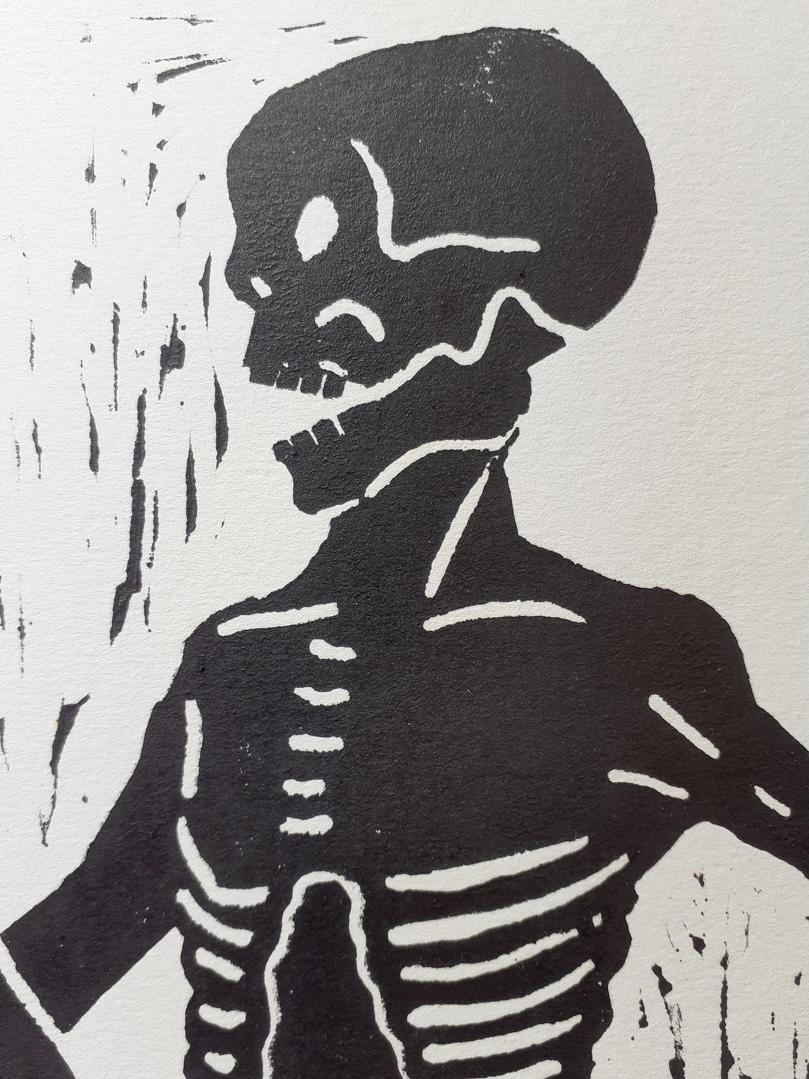 Black Skeletons Skeleton Lino Cut Skeleton Lino Print Free - Etsy UK
