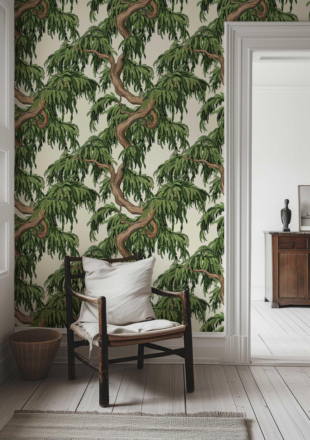 Enchanted Forest Wallpaper, Removable Tropical Peel and Stick Mural, Moody Botanical Wall ...