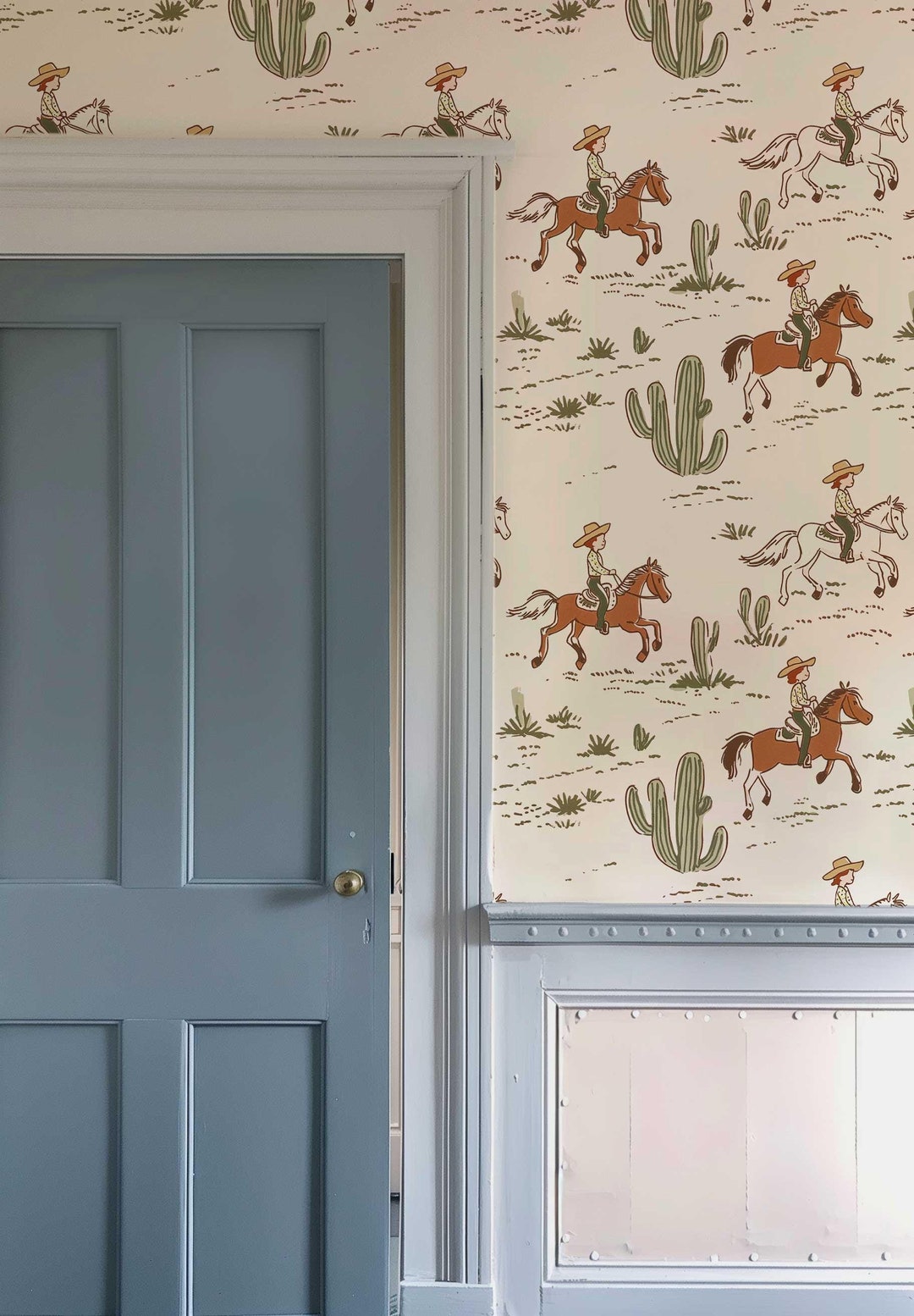 Rustic Cowgirl Peel and Stick Wallpaper, Retro Western Wall Mural, Wild ...