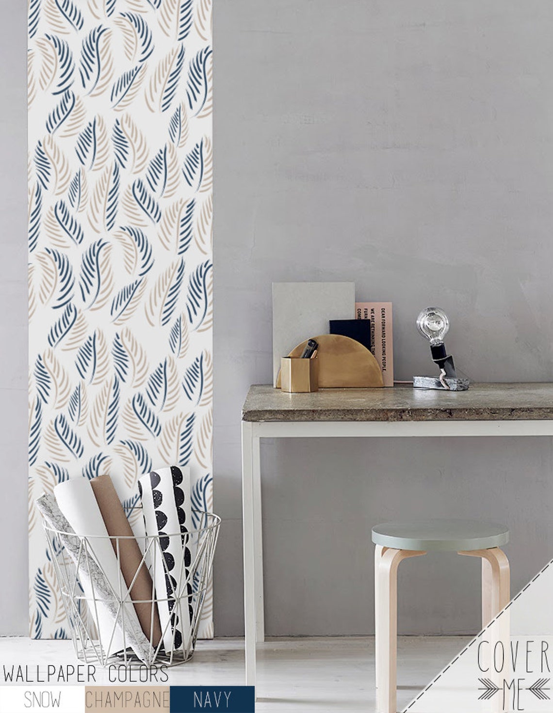 Leaf Removable Wallpaper / Nursery Self Adhesive Wallpaper / Leaf Wall ...