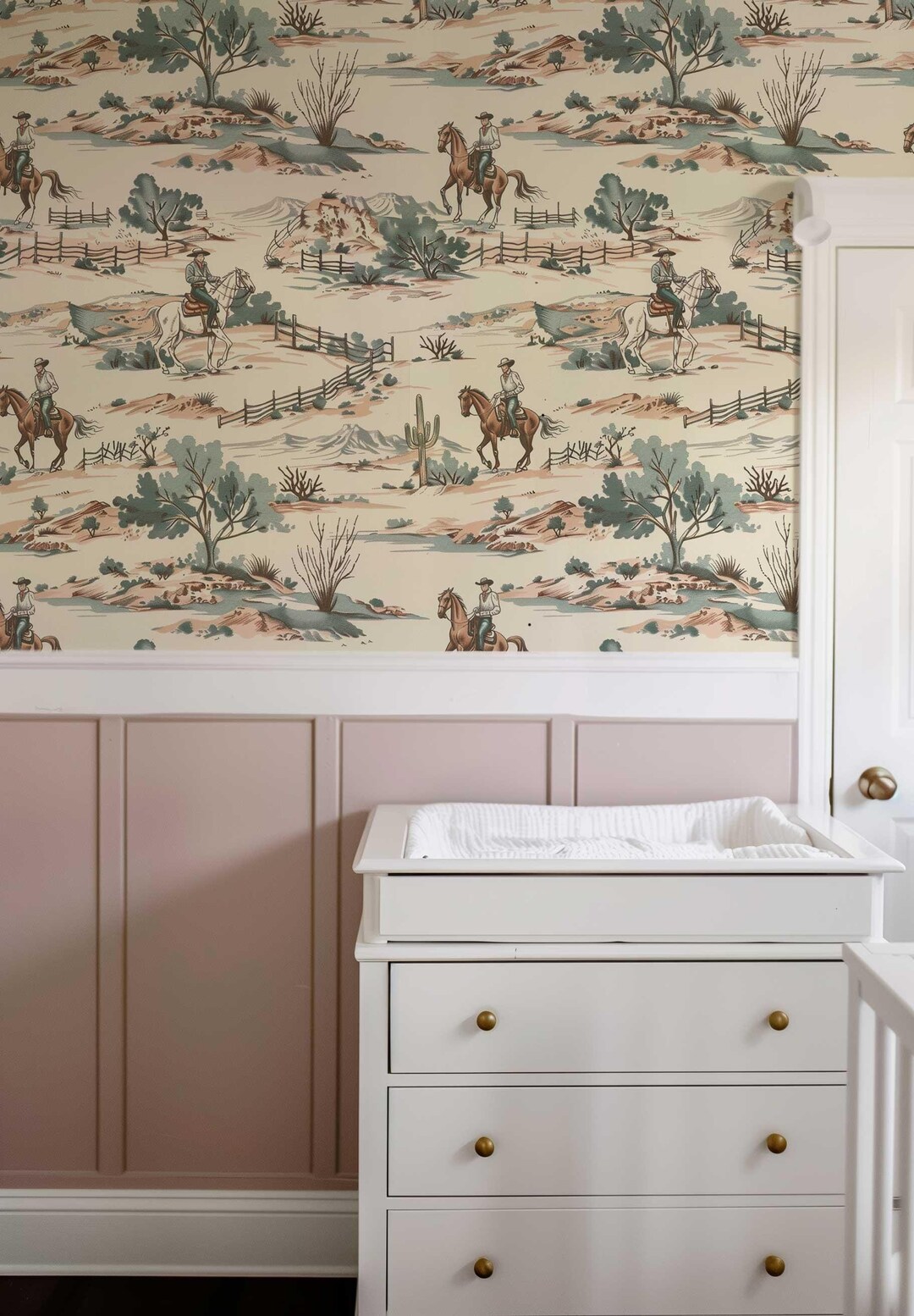 Cowboy Horse Peel and Stick Wallpaper: Western Landscape Wall Mural - Etsy