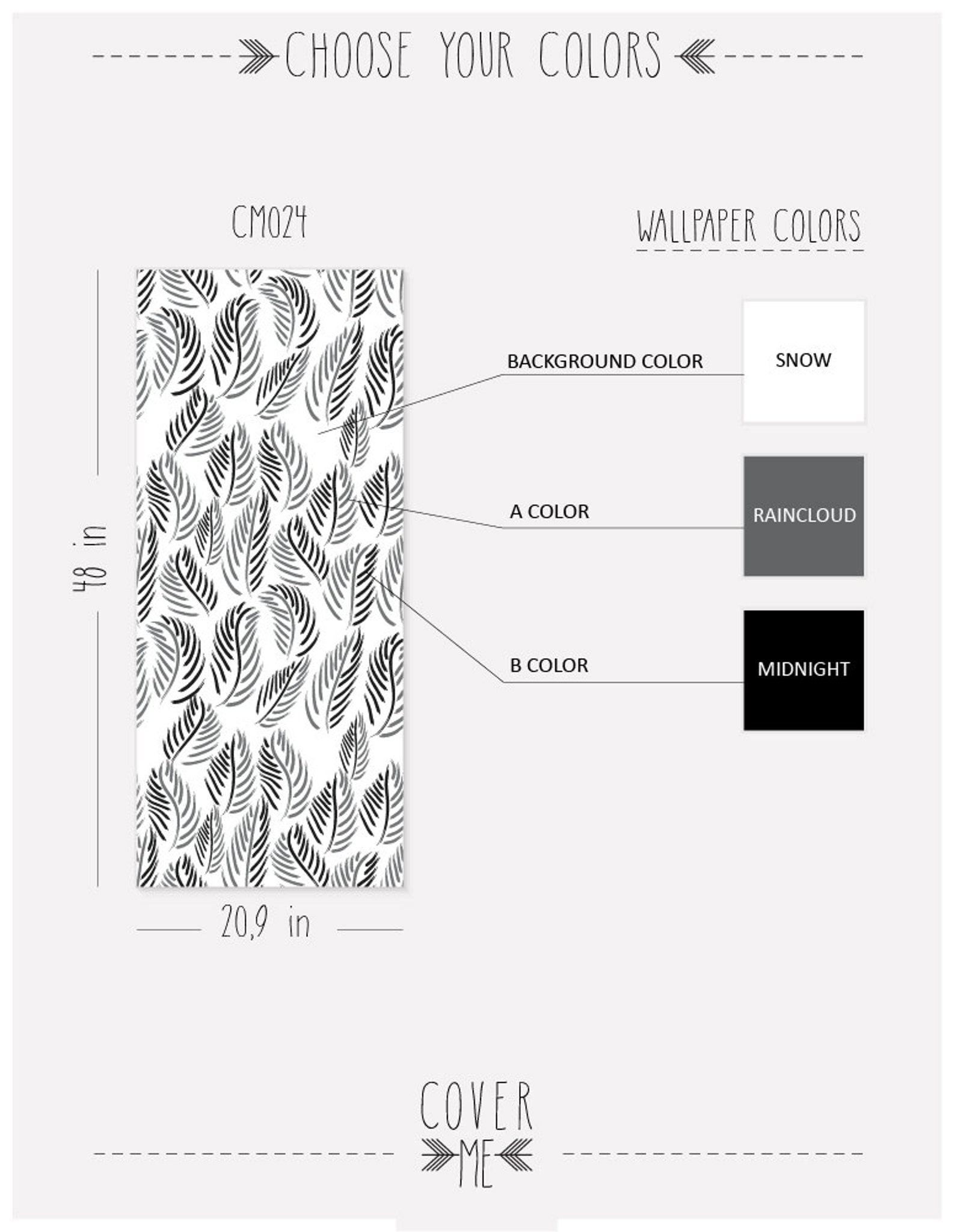 Leaf Removable Wallpaper / Nursery Self Adhesive Wallpaper / Leaf Wall ...