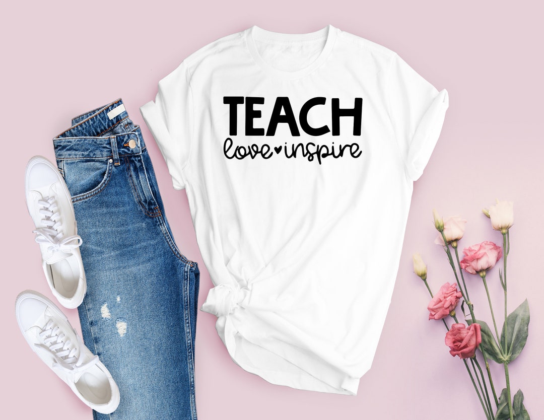 Teach Love Inspire , Leopard Teacher Shirt, Teacher Appreciation Gift ...