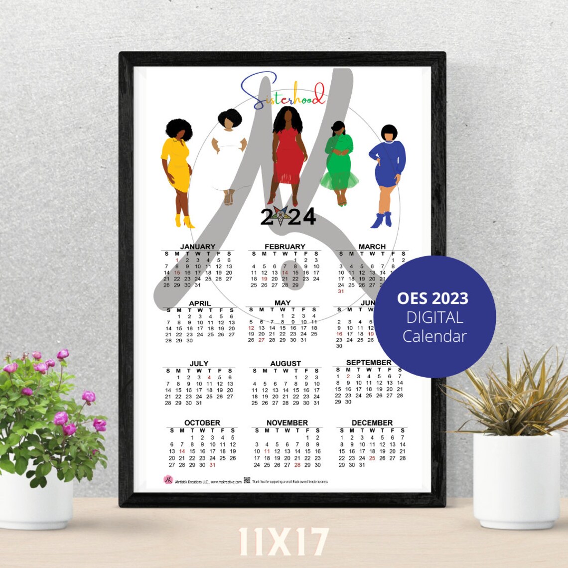 OES Digital Calendar 2024 - Etsy