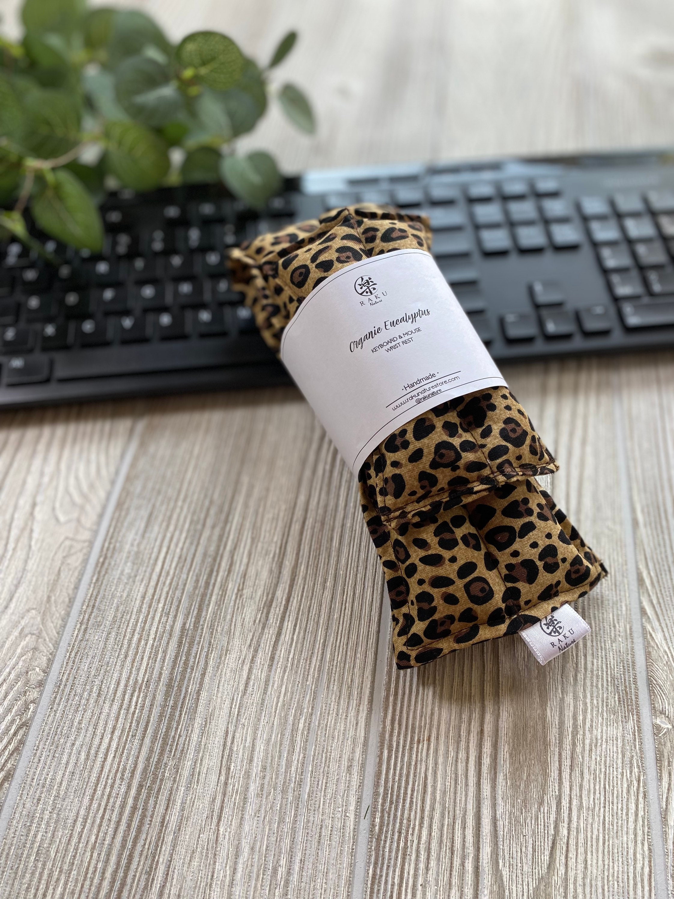 Leopard Print Desk Accessory- Keyboard and Mouse Wrist Rest Set- Animal ...