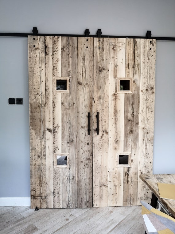 Barn Doors Rustic Reclaimed Industrial Scaffold Board Wood Handcrafted Bespoke Etsy