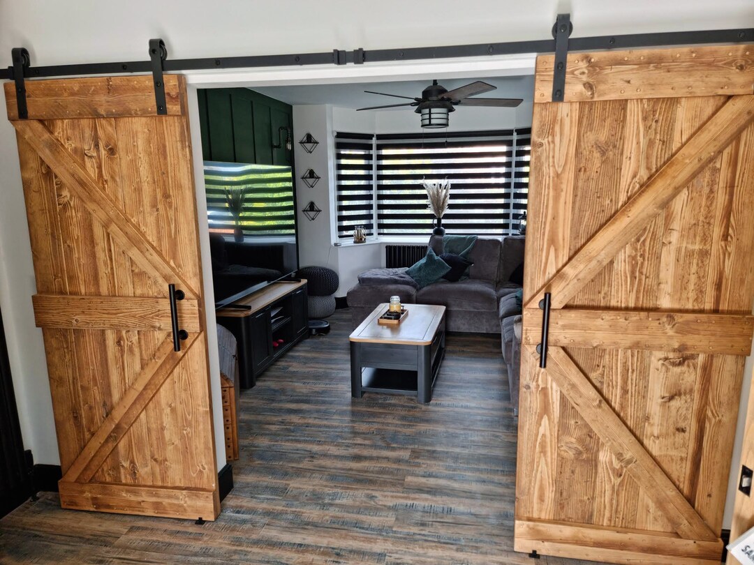 Sliding Barn Doors Reclaimed Industrial Rustic Scaffold Board Wood - Etsy