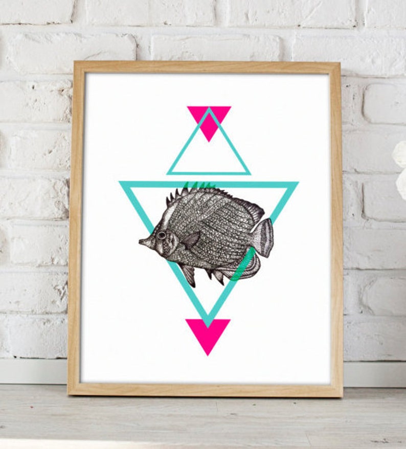 Fish Geometric Illustration Art Print (digital Download) - Etsy