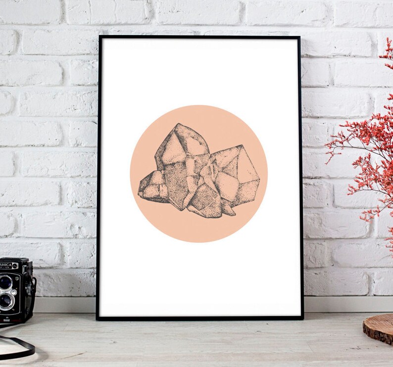 Quartz Mineral Art Print (digital Download) - Etsy