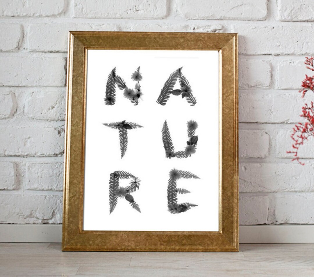 Nature Typographic Art Print (digital Download) - Etsy