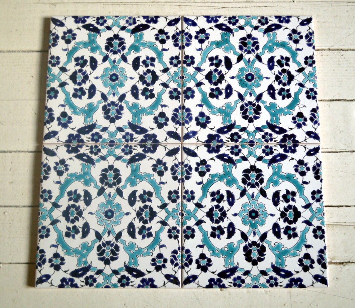 Turkish Iznik Ottoman Handmade Tile Wall Decor 8x8 20cmx20cm - Etsy