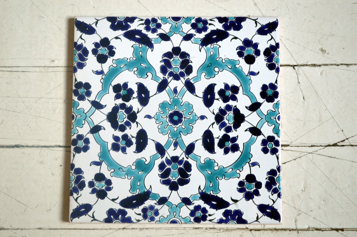 Turkish Iznik Ottoman Handmade Tile Wall Decor 8x8 20cmx20cm - Etsy