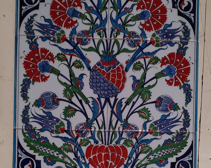 Handpainted Turkish Tile Wall Panel - Etsy