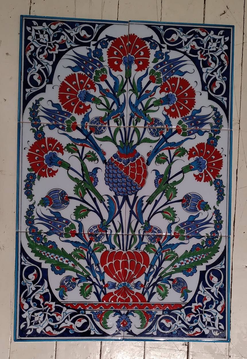 Handpainted Turkish Tile Wall Panel - Etsy