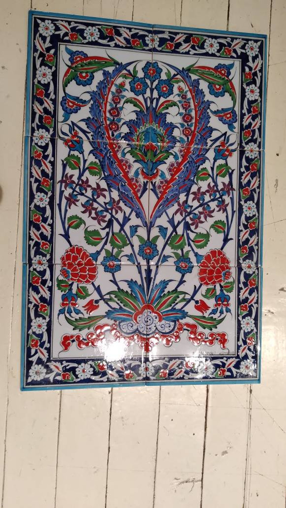 Handpainted Turkish Ceramic Wall Panel Docorative Tiles - Etsy