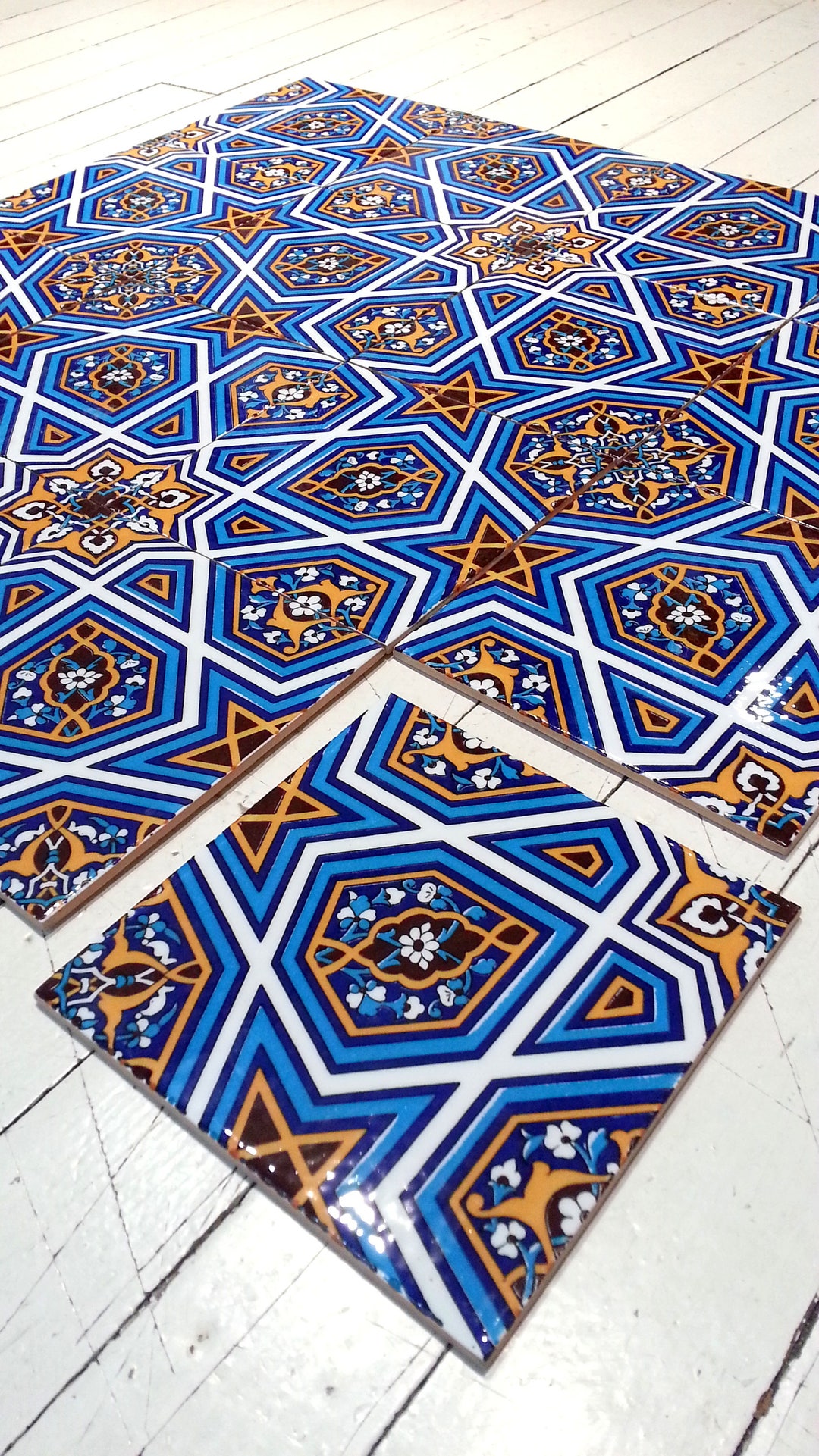 Turkish Seljuk Tile -wall Decor- Set of 16 Pcs Size 80cmx80cm - Etsy