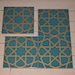 Set of 4 Peices Turkish Seljuk Tile Gold Print Made With - Etsy