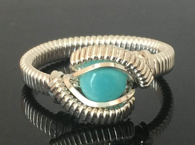Classic Petite Amazonite Wire Wrapped Ring Hand Made Wire - Etsy