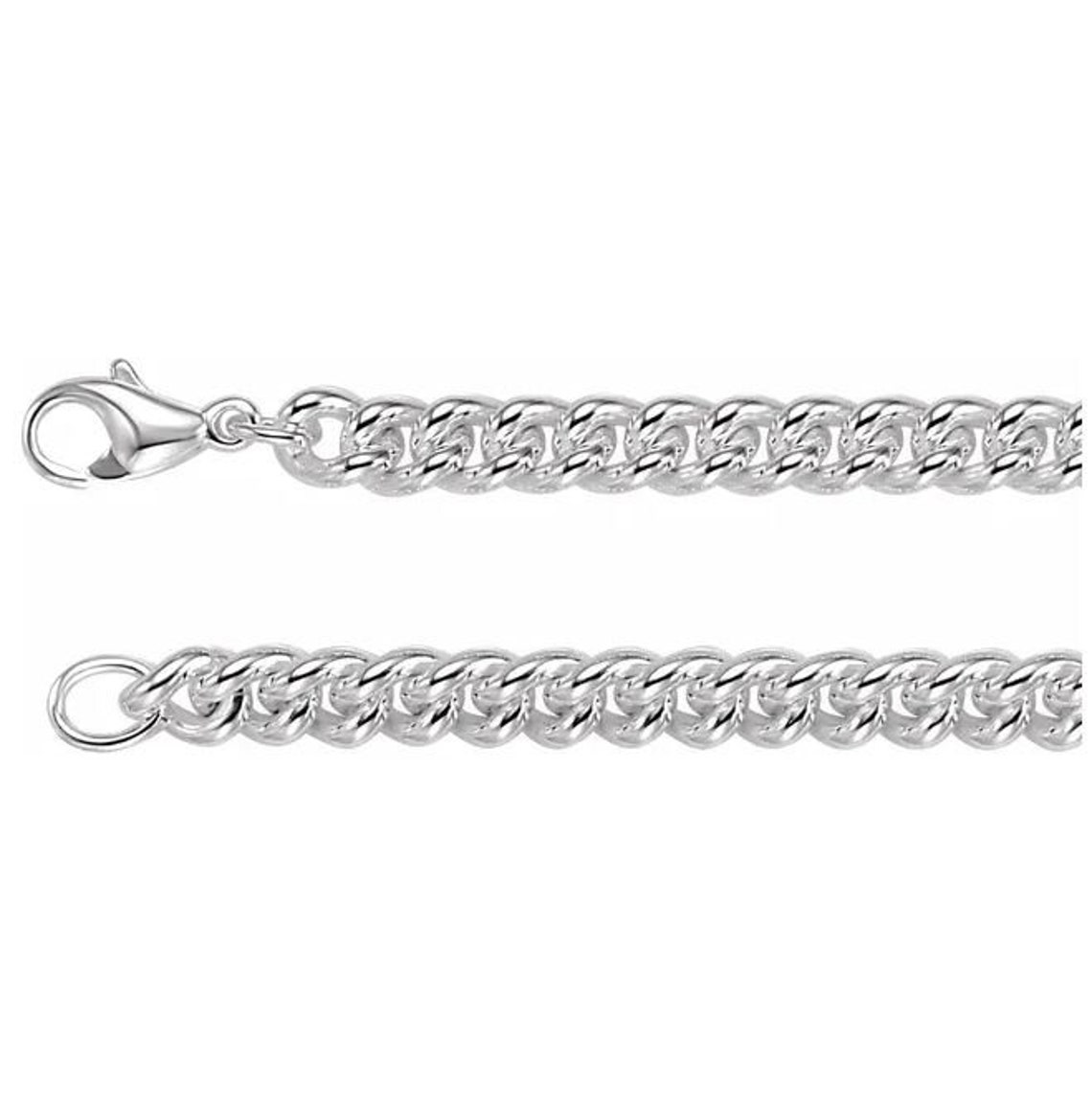 Sterling Silver 8 Mm Curb 18 Chain | Etsy