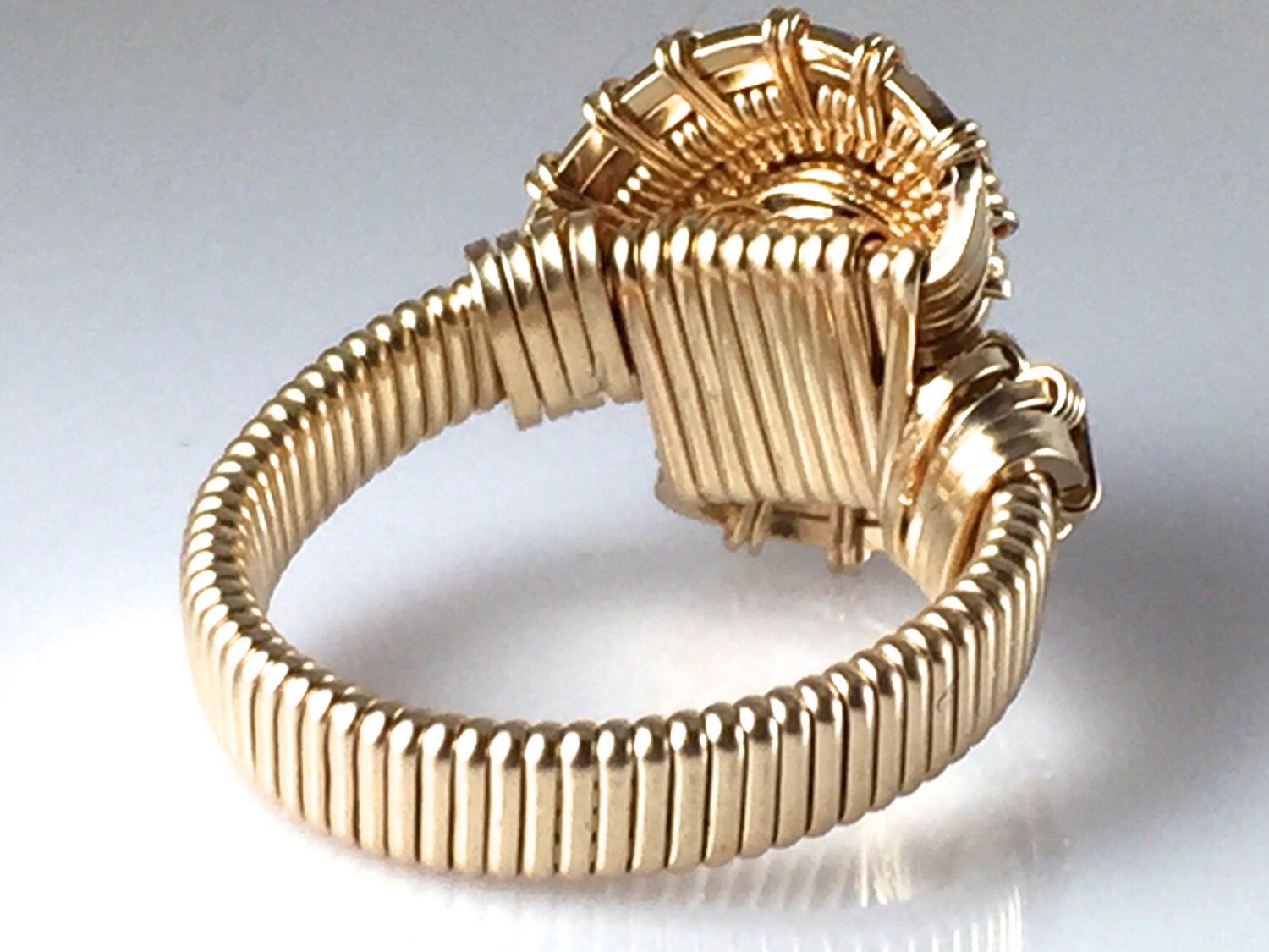 Pulse Gold Amethyst Wire Wrapped Ring - Etsy