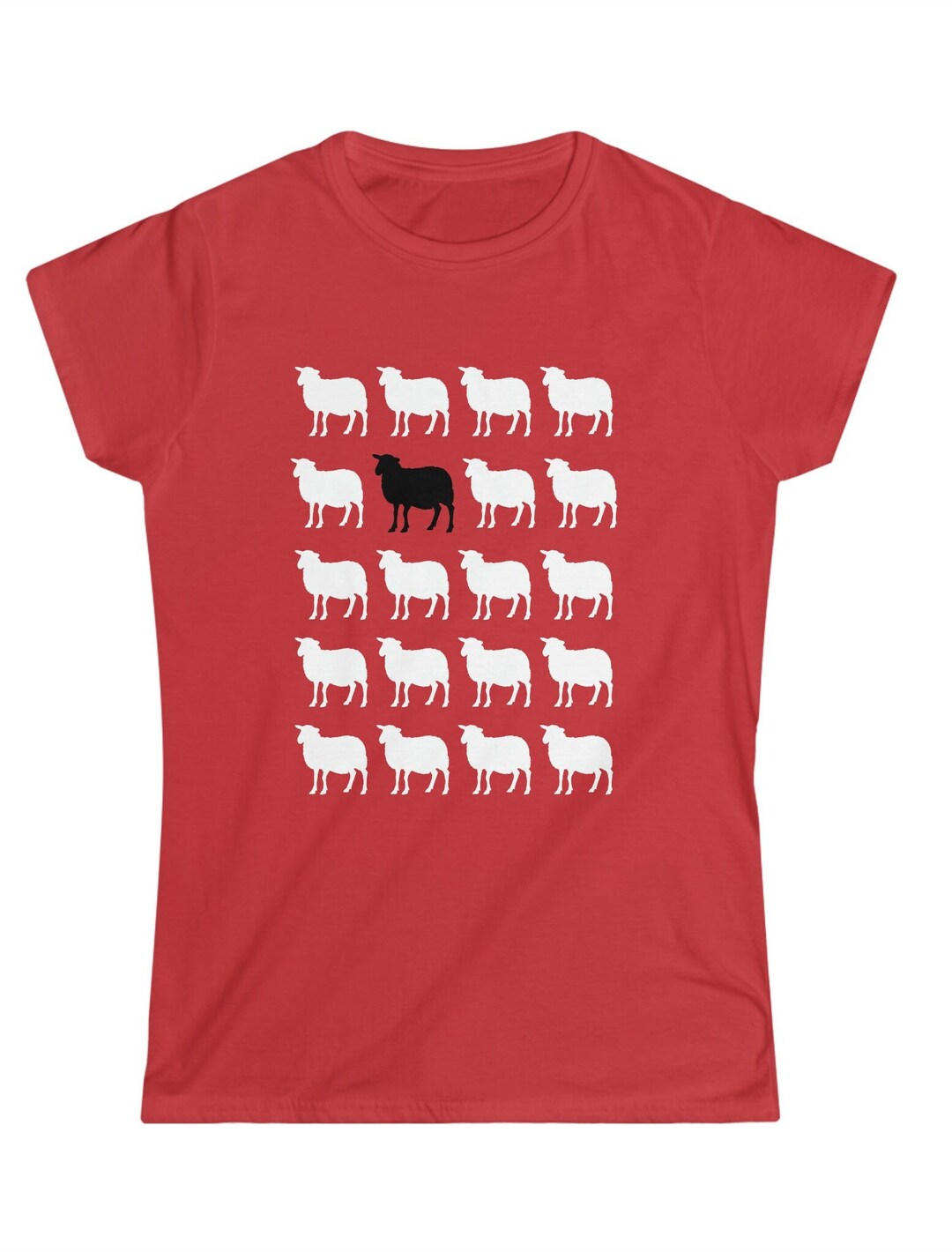Princess Diana Black Sheep Tee Shirt Red Background, Black & White ...