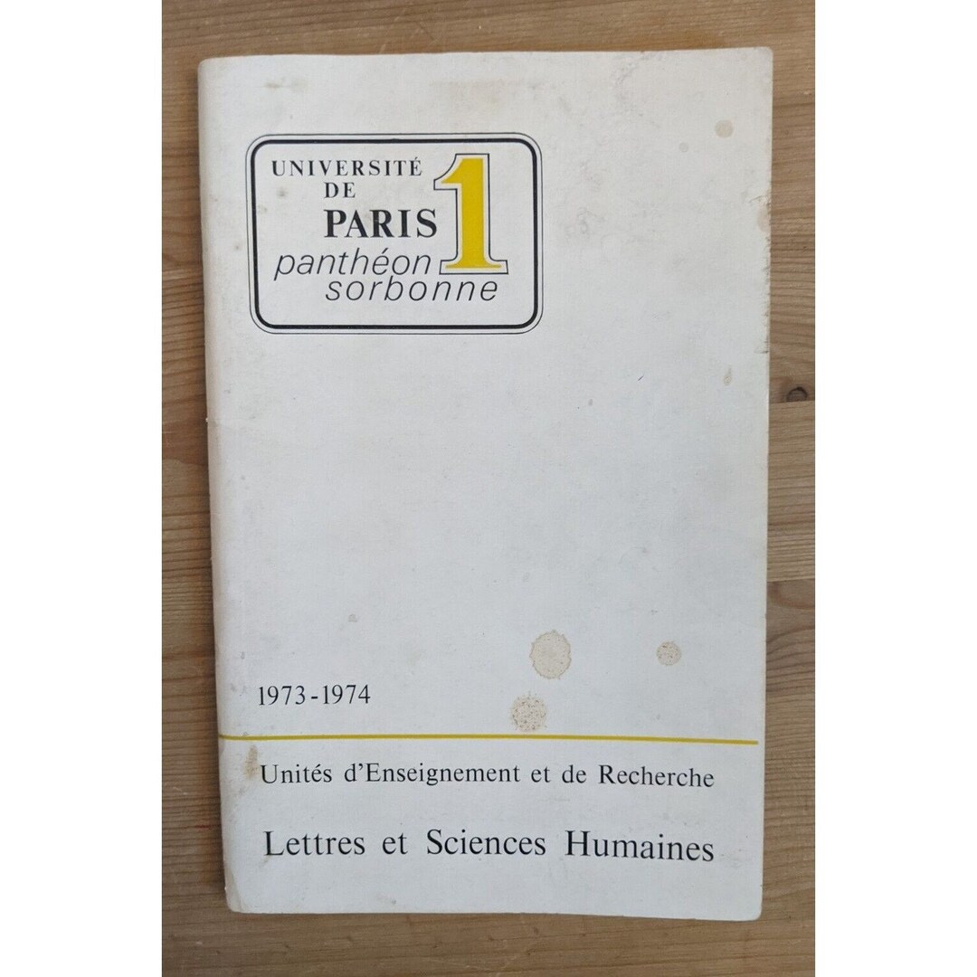 Universite De Paris Sorbonne Course Catalog 1973-1974 - Vintage French ...