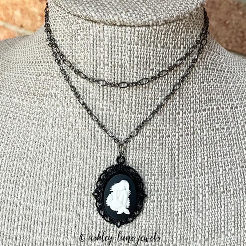 Black Cameo Necklace - Etsy