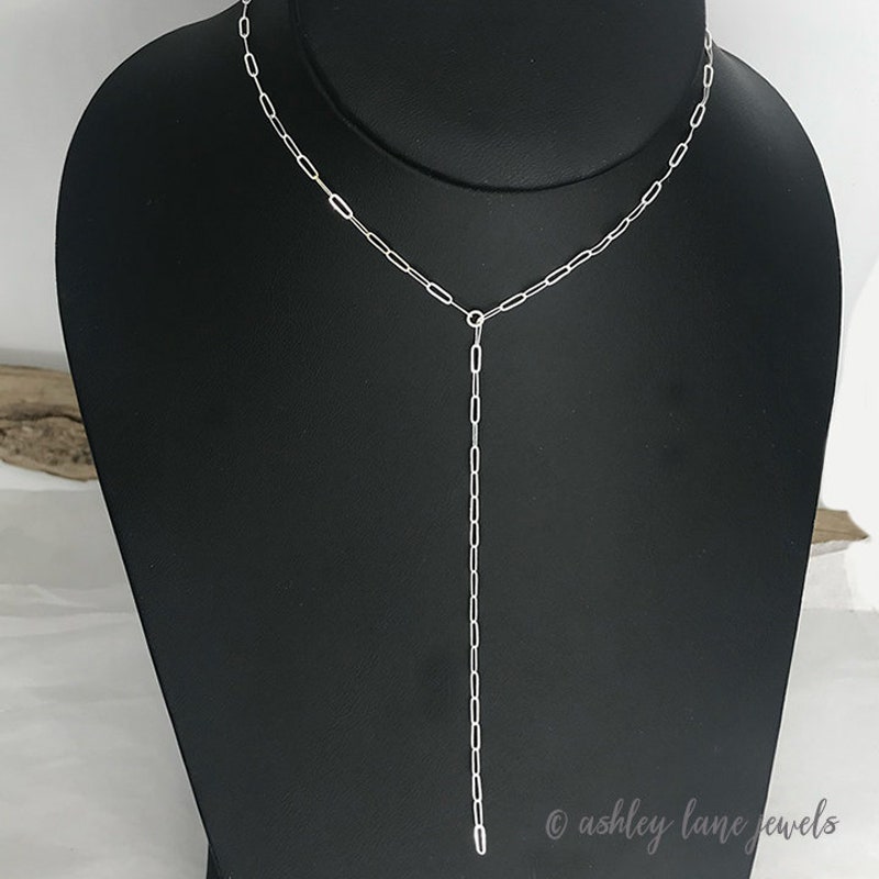 Silver Lariat Necklace - Etsy