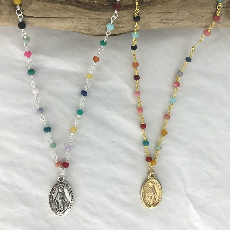 Virgin Mary Necklace - Etsy