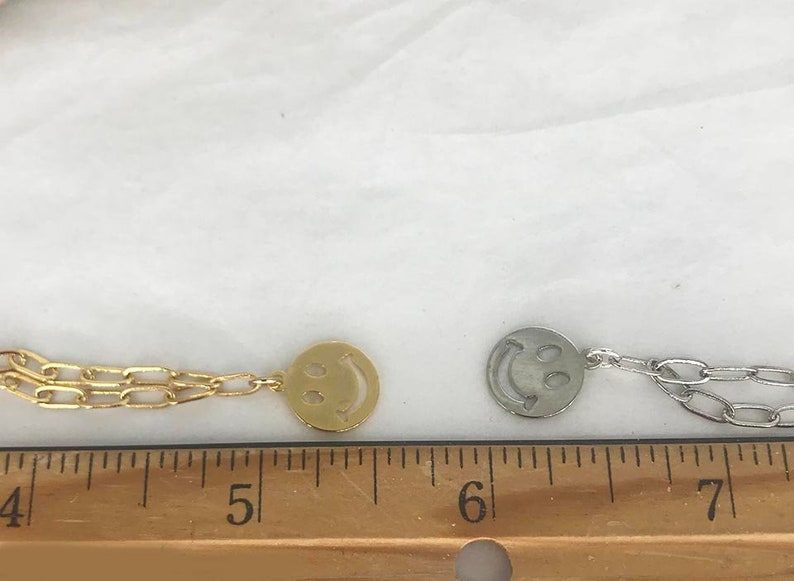 Paperclip SMILEY Happy Face Necklace *gold or Silver Layering Necklace ...