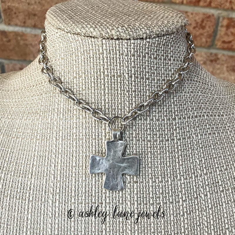 Chunky Cross Necklace - Etsy