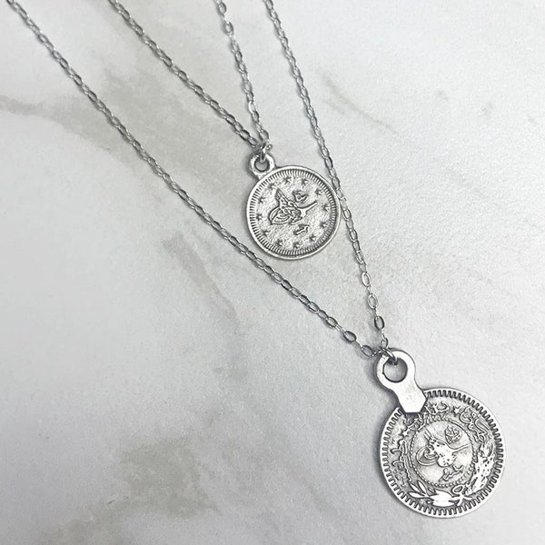 Silver Coin Pendants - Etsy
