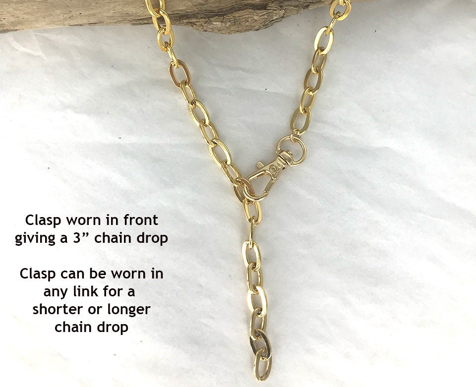 VERSATILE Gold CHUNKY CHAIN Swivel Clasp Adjusts: Wear in - Etsy