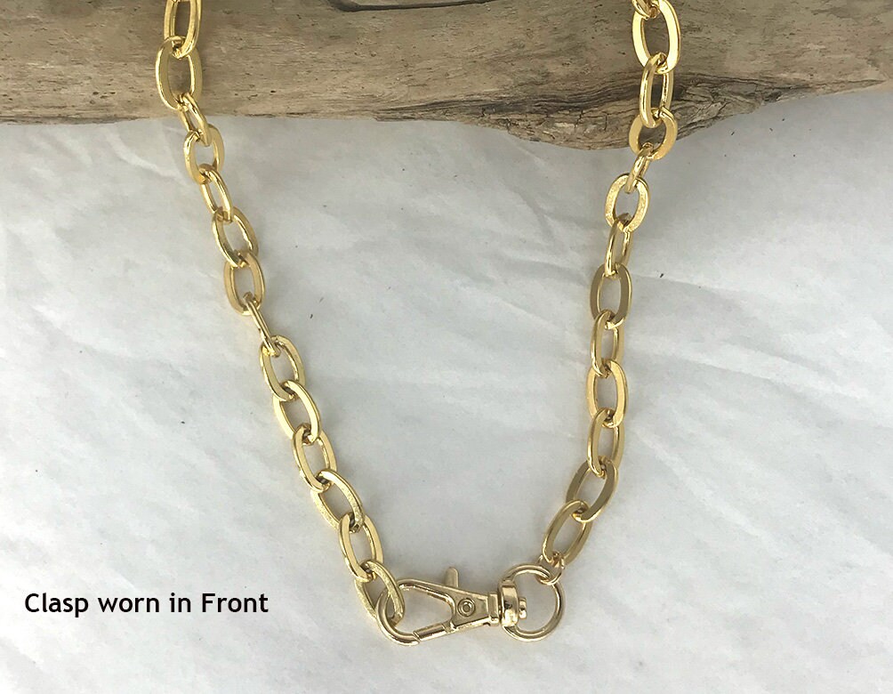 VERSATILE Gold CHUNKY CHAIN Swivel Clasp Adjusts: Wear in - Etsy
