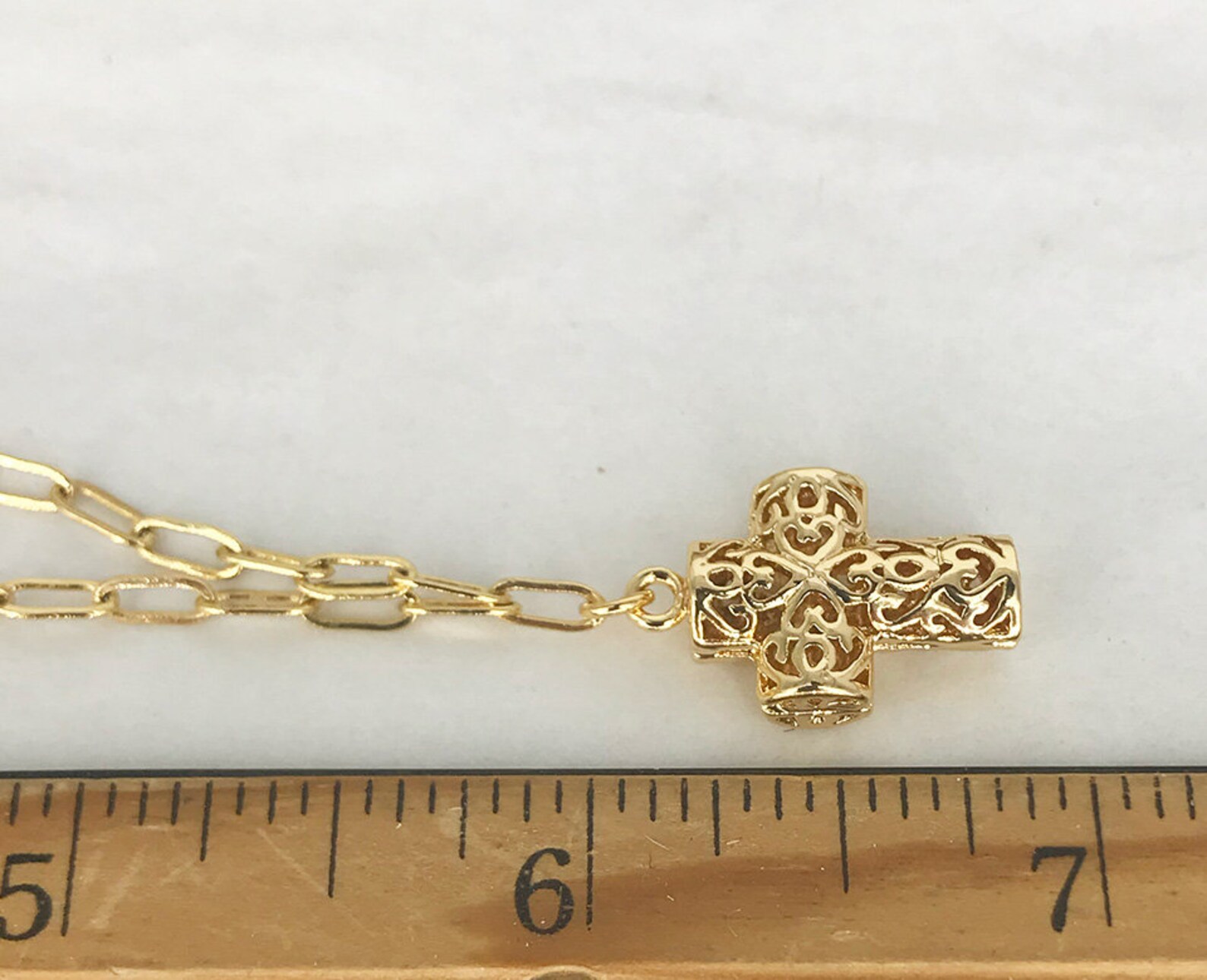 FILIGREE CROSS Necklace Gold CROSS Necklace Simple - Etsy